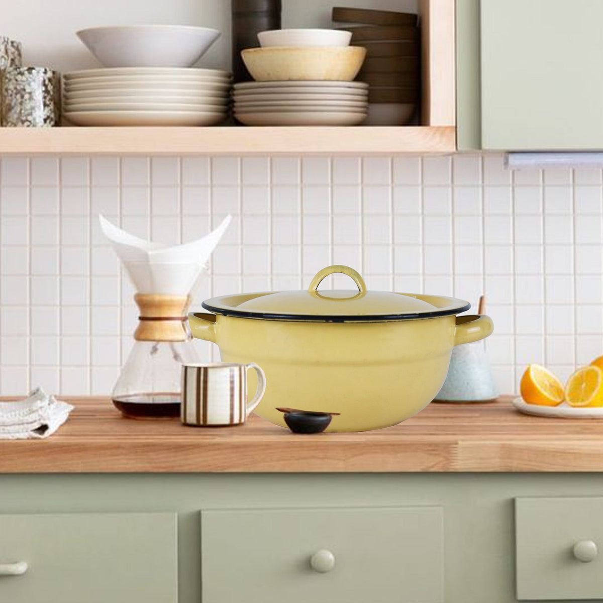 New World Enamel Vegetable Dish Plain/Decorated Beer Bread Dish – Big5 ...