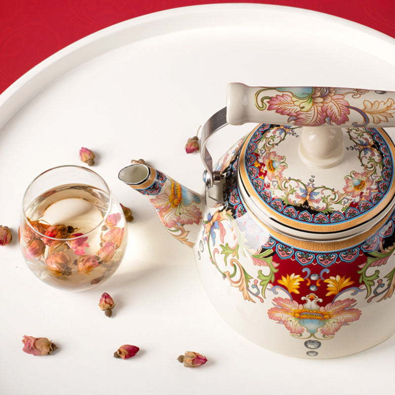 Agate Royal Enamel Tea Pot Classic Flower 1.5LT/2.0LT/2.5LT/4.0LT (no ...