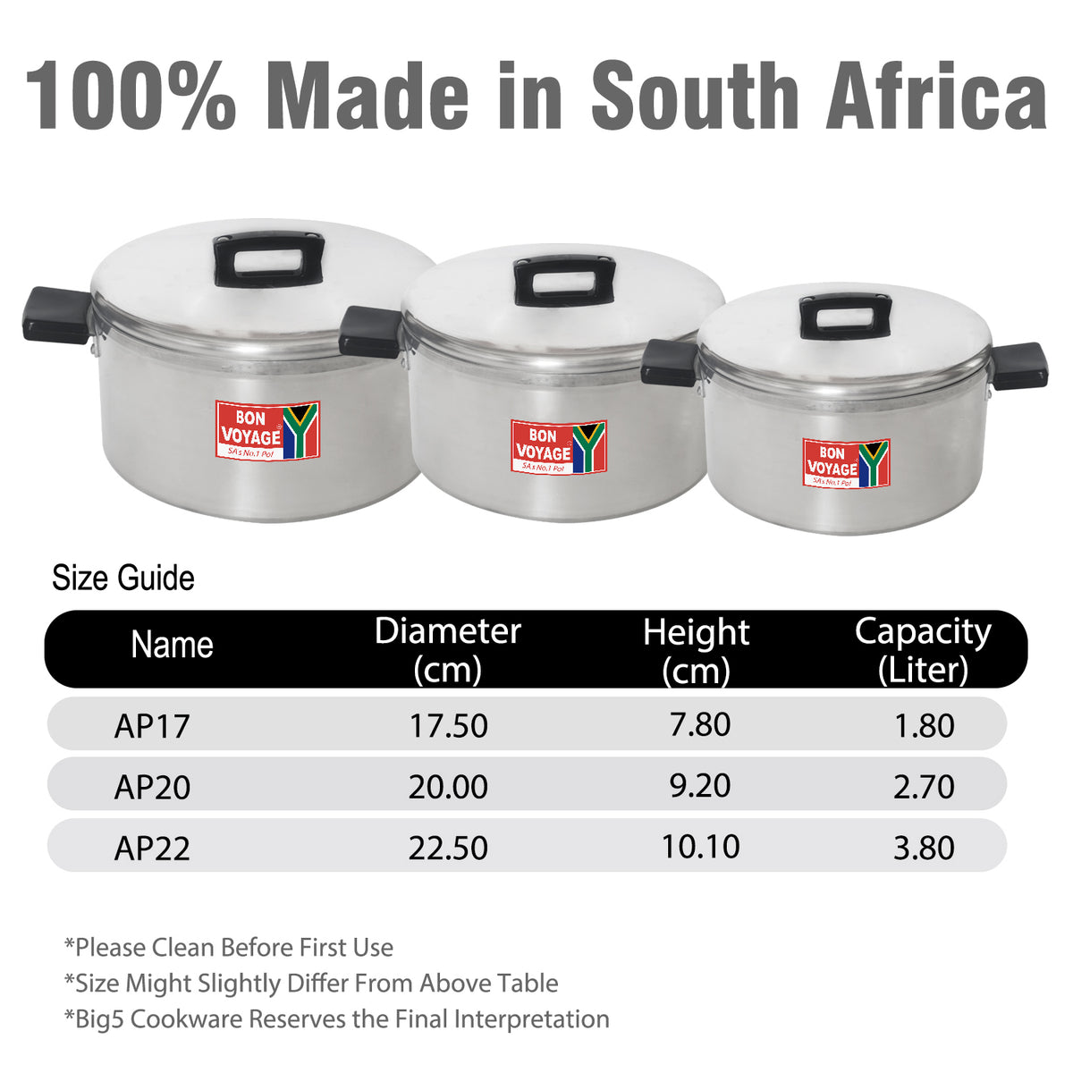 Bon Voyage 6pc Pots Set with Bakelite Handles Stewpan – Big5 Cookware ...