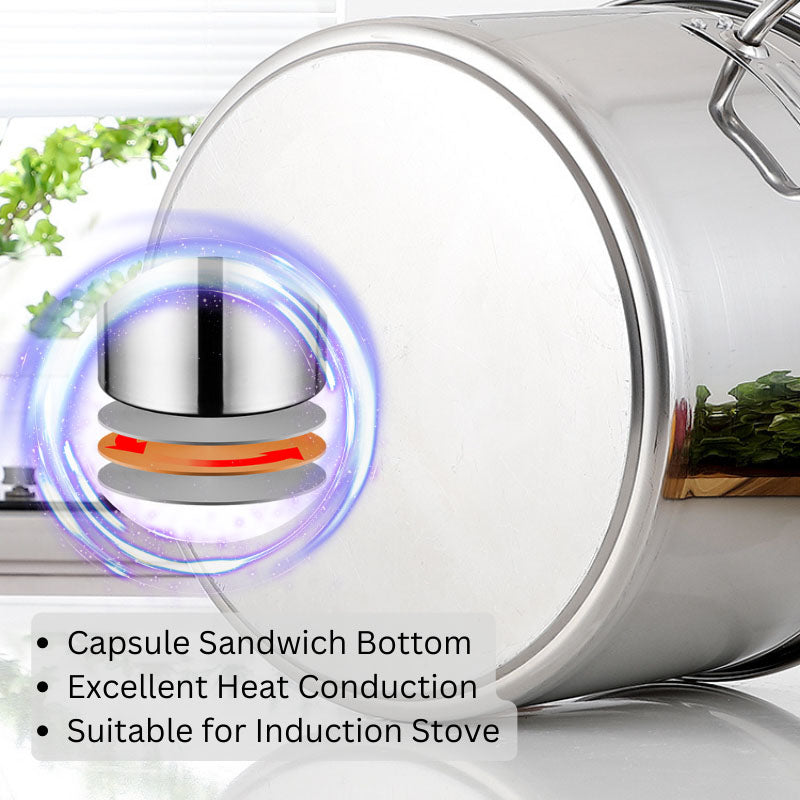 Capsule Sandwich Bottom Stainless Steel Stockpot (ST25) Stock Pot ...