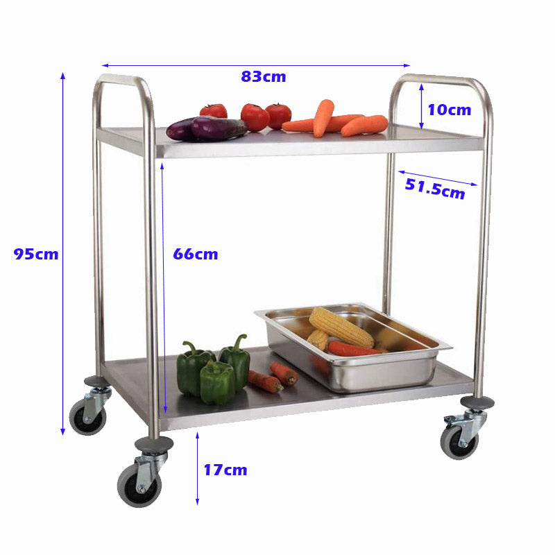 Stainless Steel 2 Tier Trolley, Utility Cart – Big5 Cookware Factory Shop