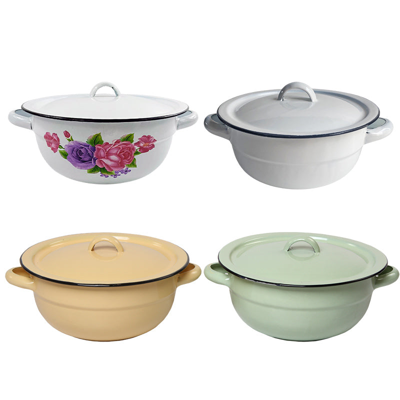 New World Enamel Vegetable Dish Plain/Decorated Beer Bread Dish – Big5 ...